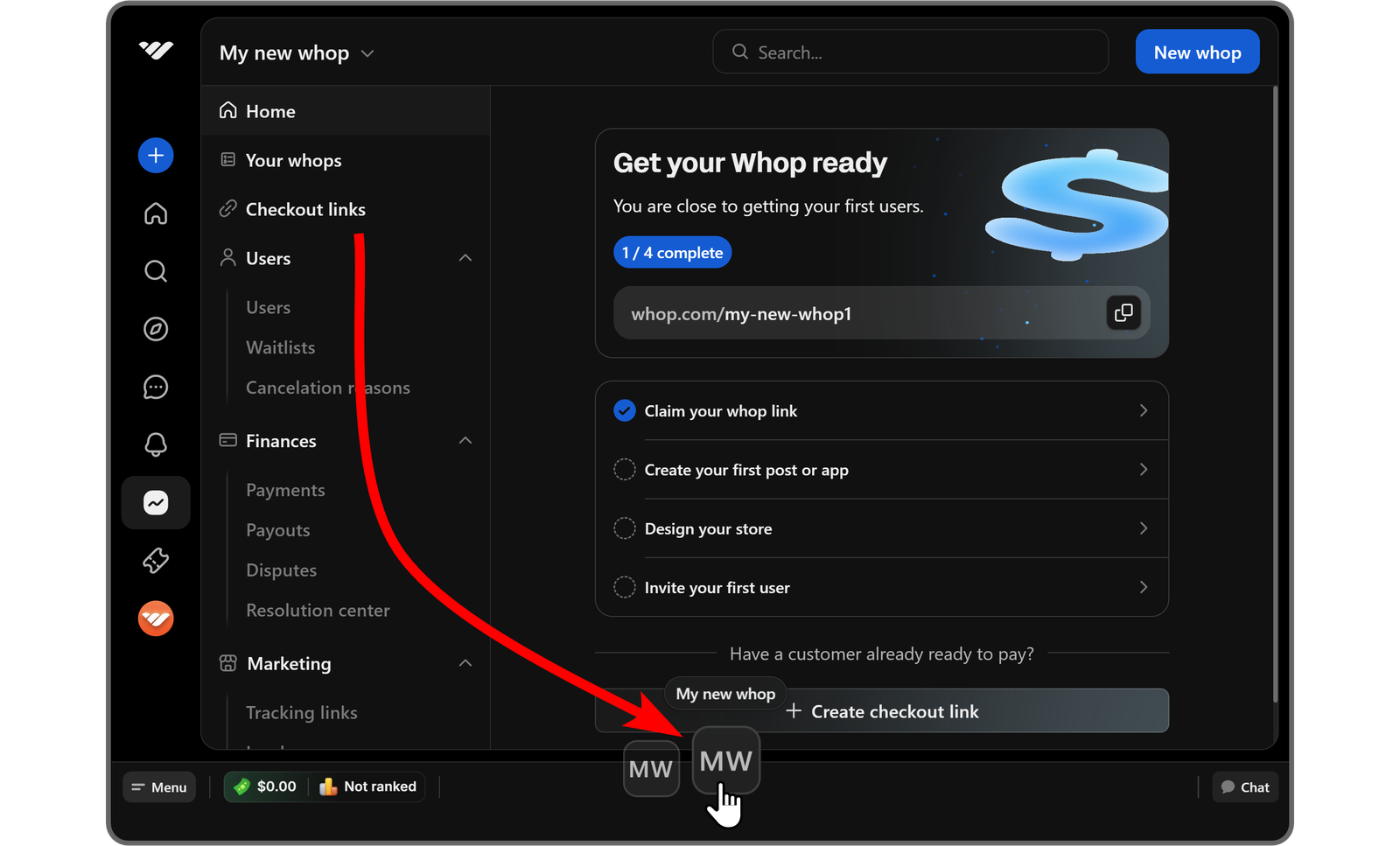 How to create your own whop