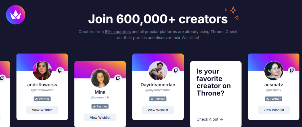 Throne Creator Wishlist Platform: How Does it Work and is it Worth ...
