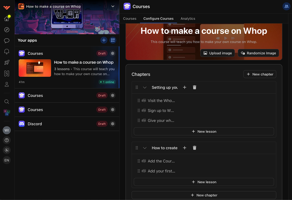 How to create and sell courses on Whop