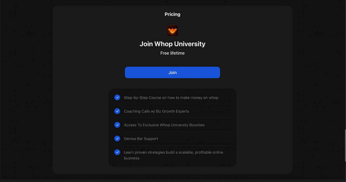 Whop University: Learn to sell and scale like the pros