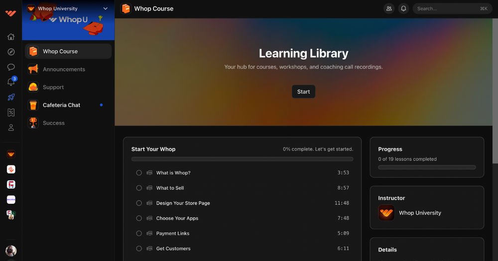 Whop University: Learn to sell and scale like the pros