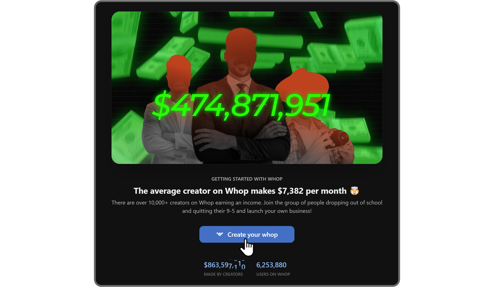 How to create your own whop