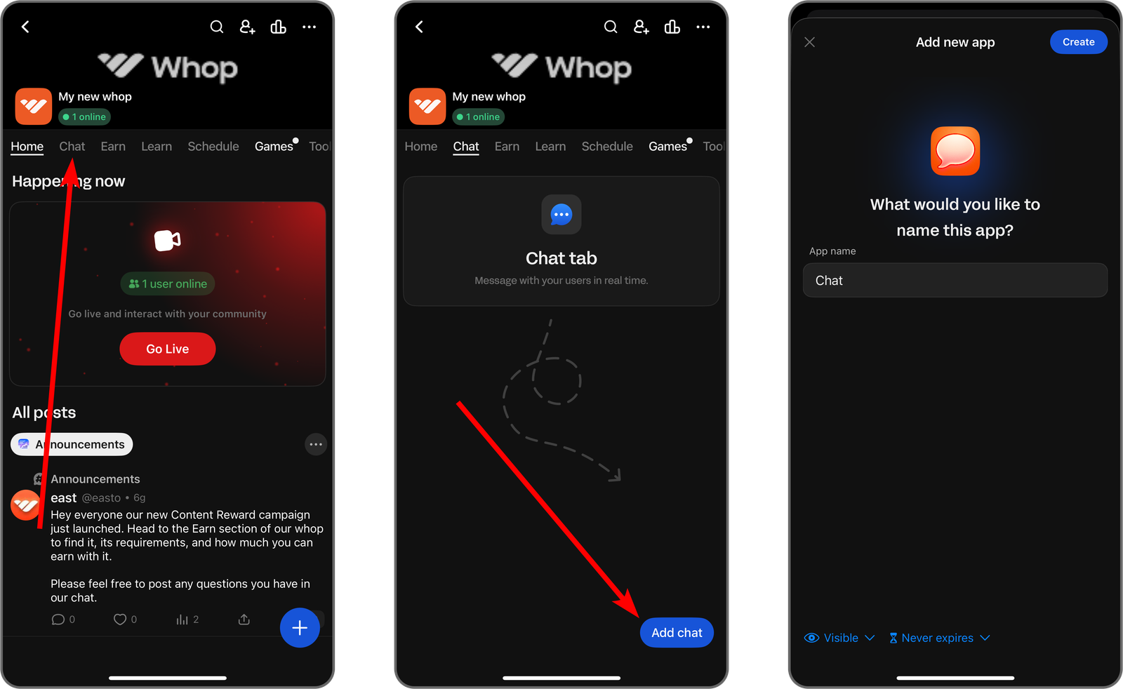 How to add apps to a whop