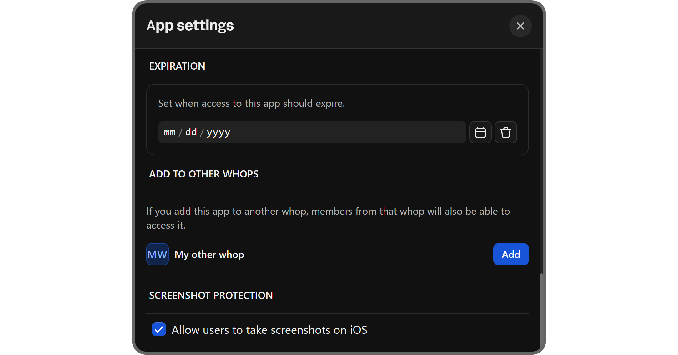 How to add apps to a whop