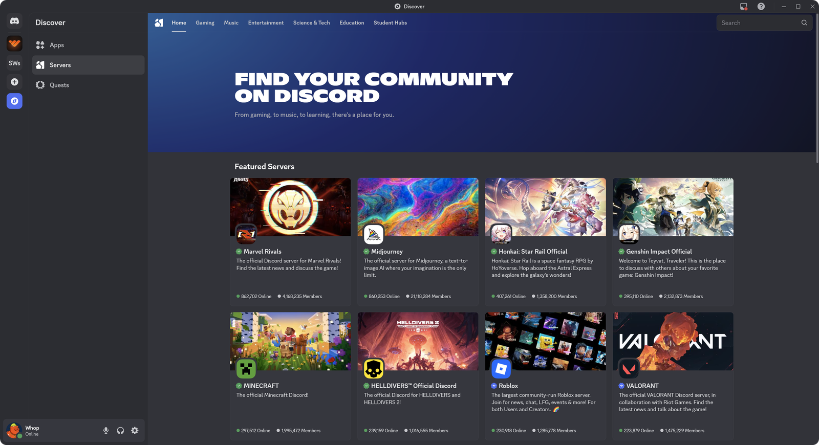 How to find Discord servers