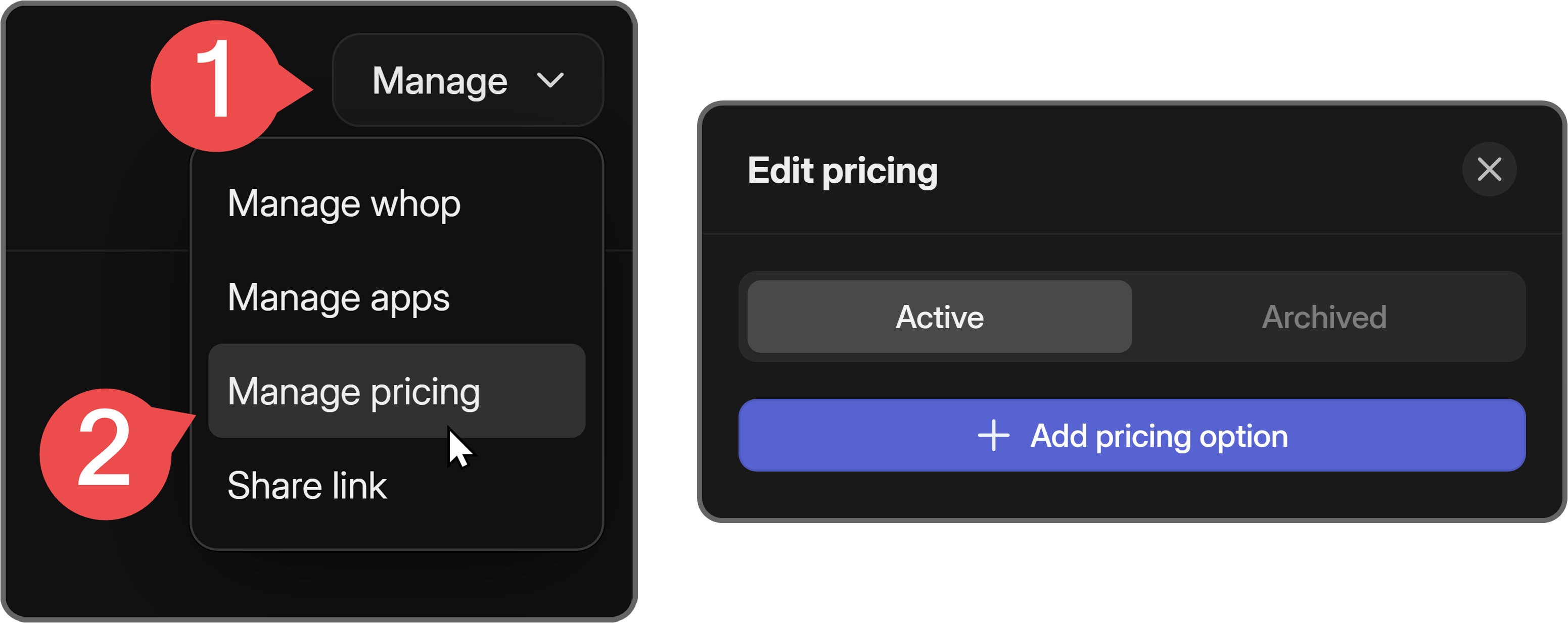 How to add pricing options to a whop - Monetizing your content with Whop