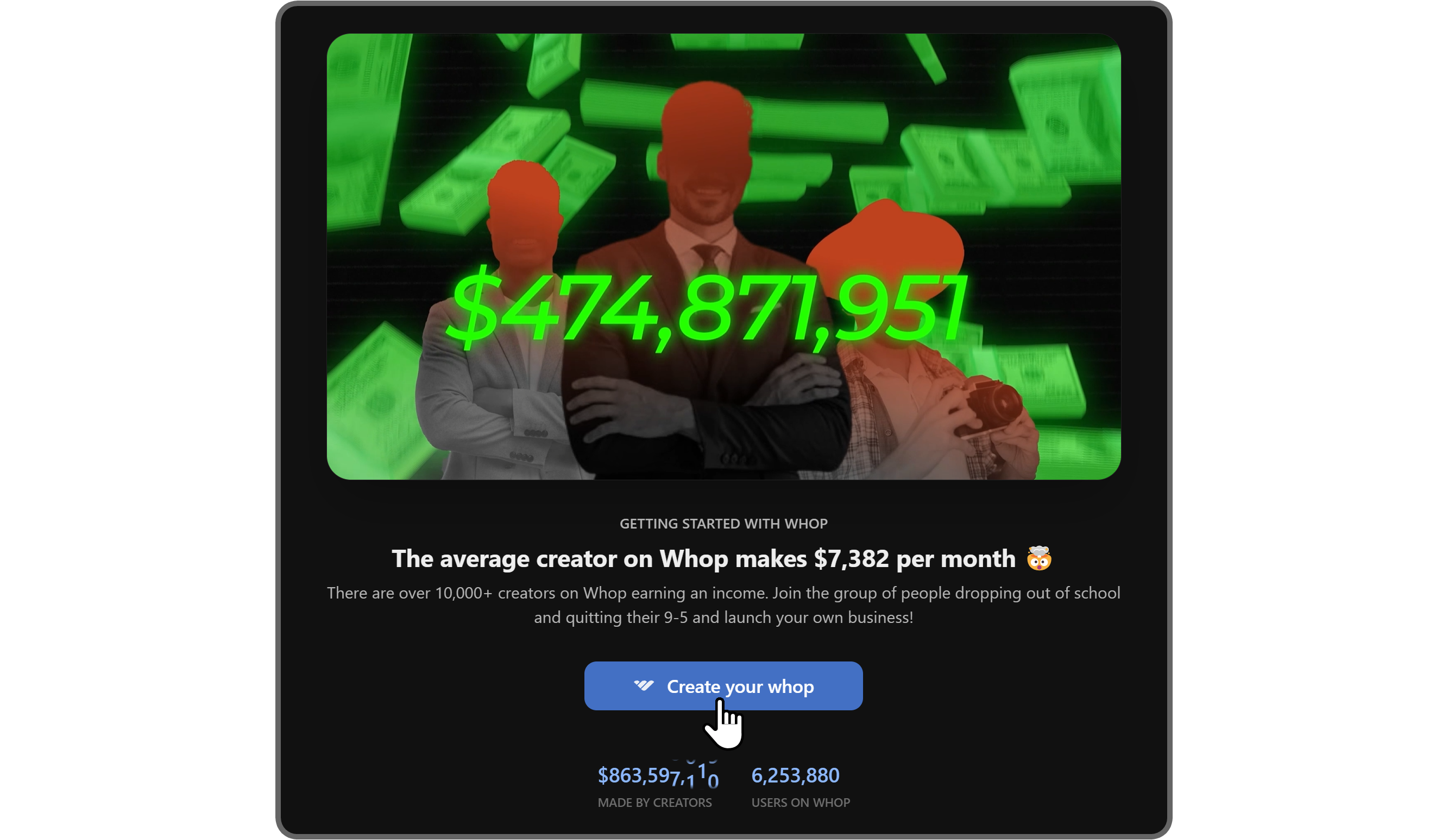 How to create your own whop