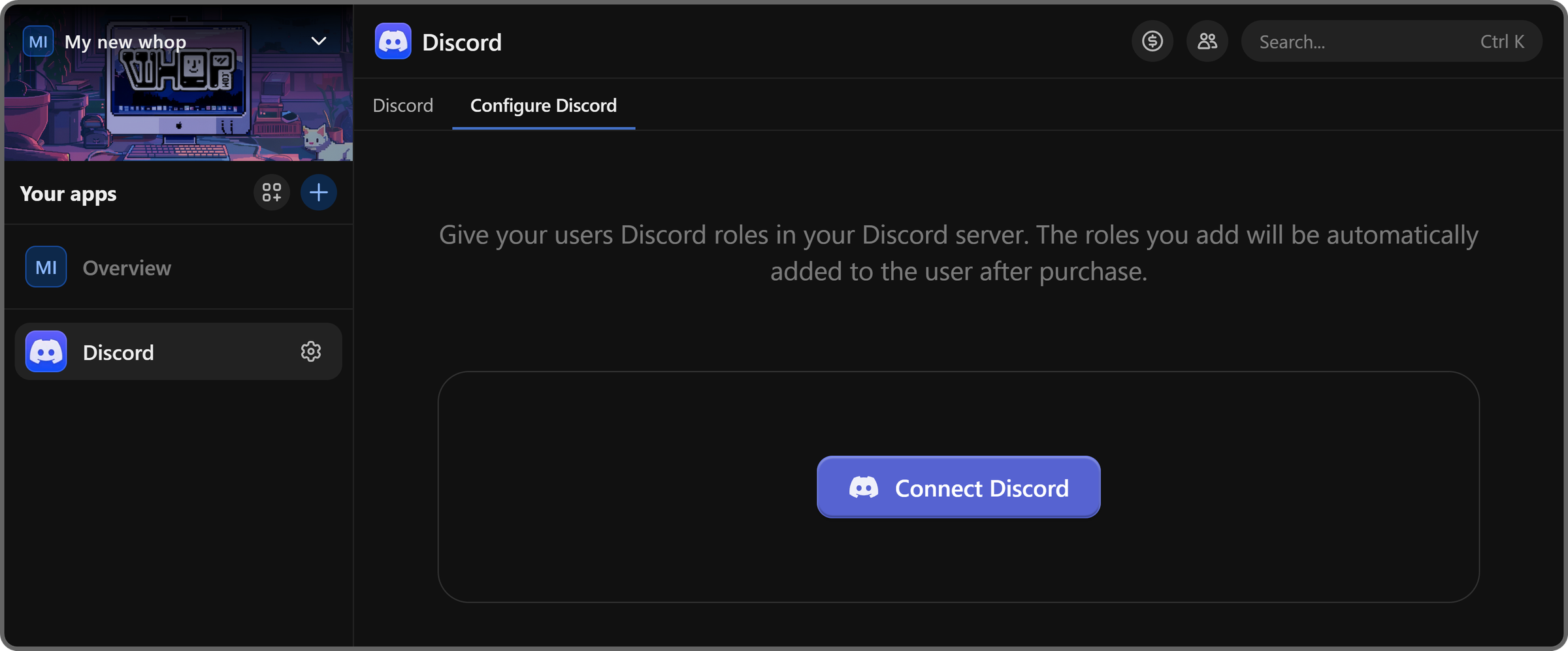How to link your whop to a Discord server