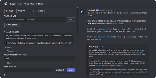 How to use Discohook: sending messages via webhooks in Discord