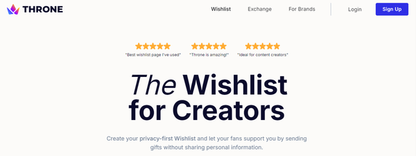 Throne Creator Wishlist Platform: How Does it Work and is it Worth ...