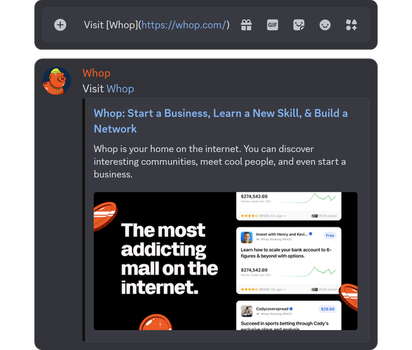 How to make hyperlinks in Discord