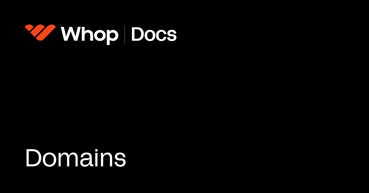 Check Domain - Whop Docs