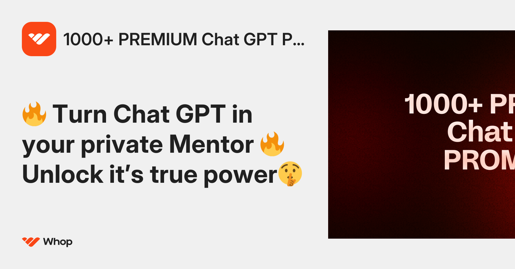 1000+ PREMIUM Chat GPT PROMPTS | Whop