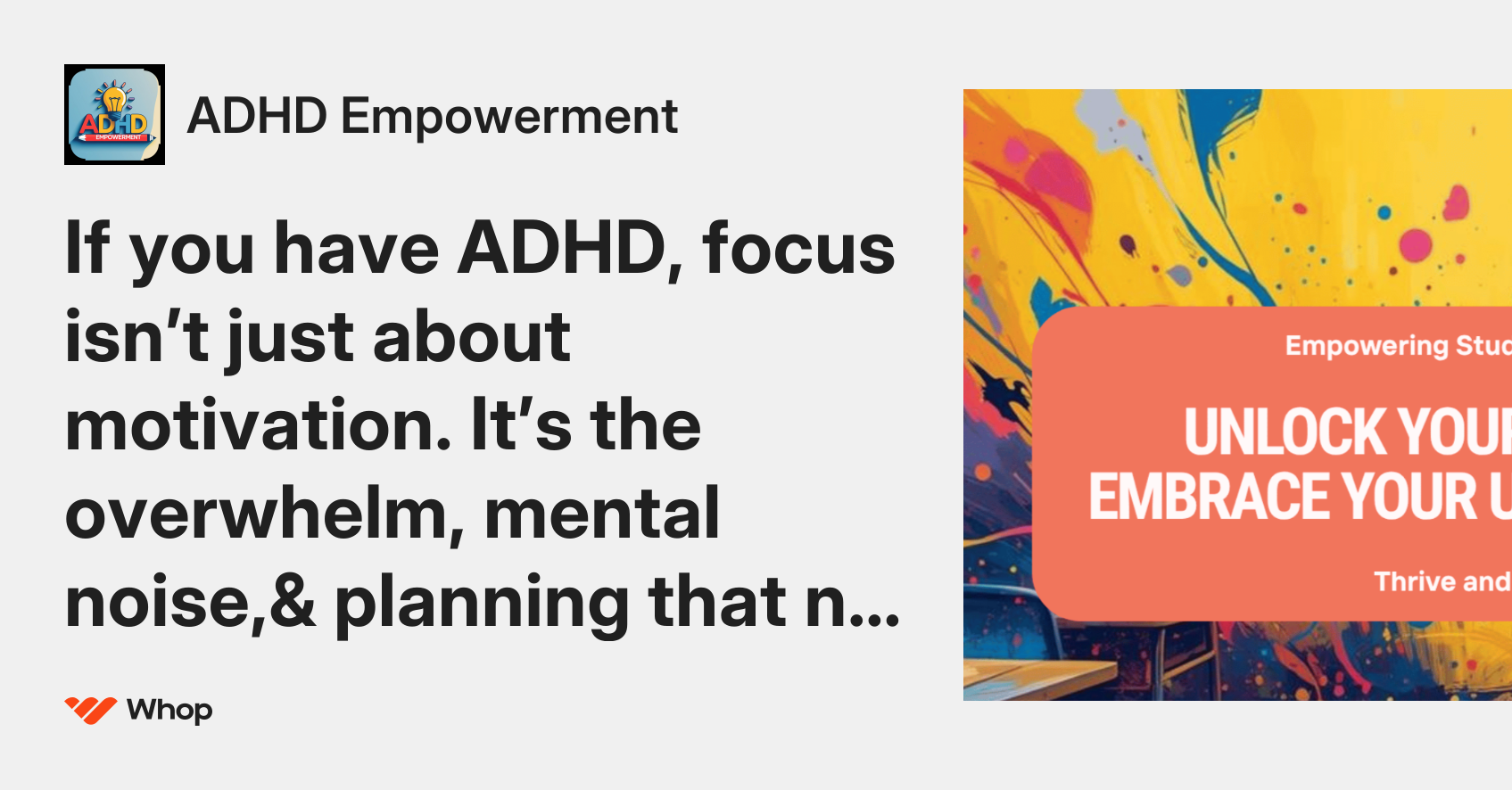 ADHD Empowerment | Whop