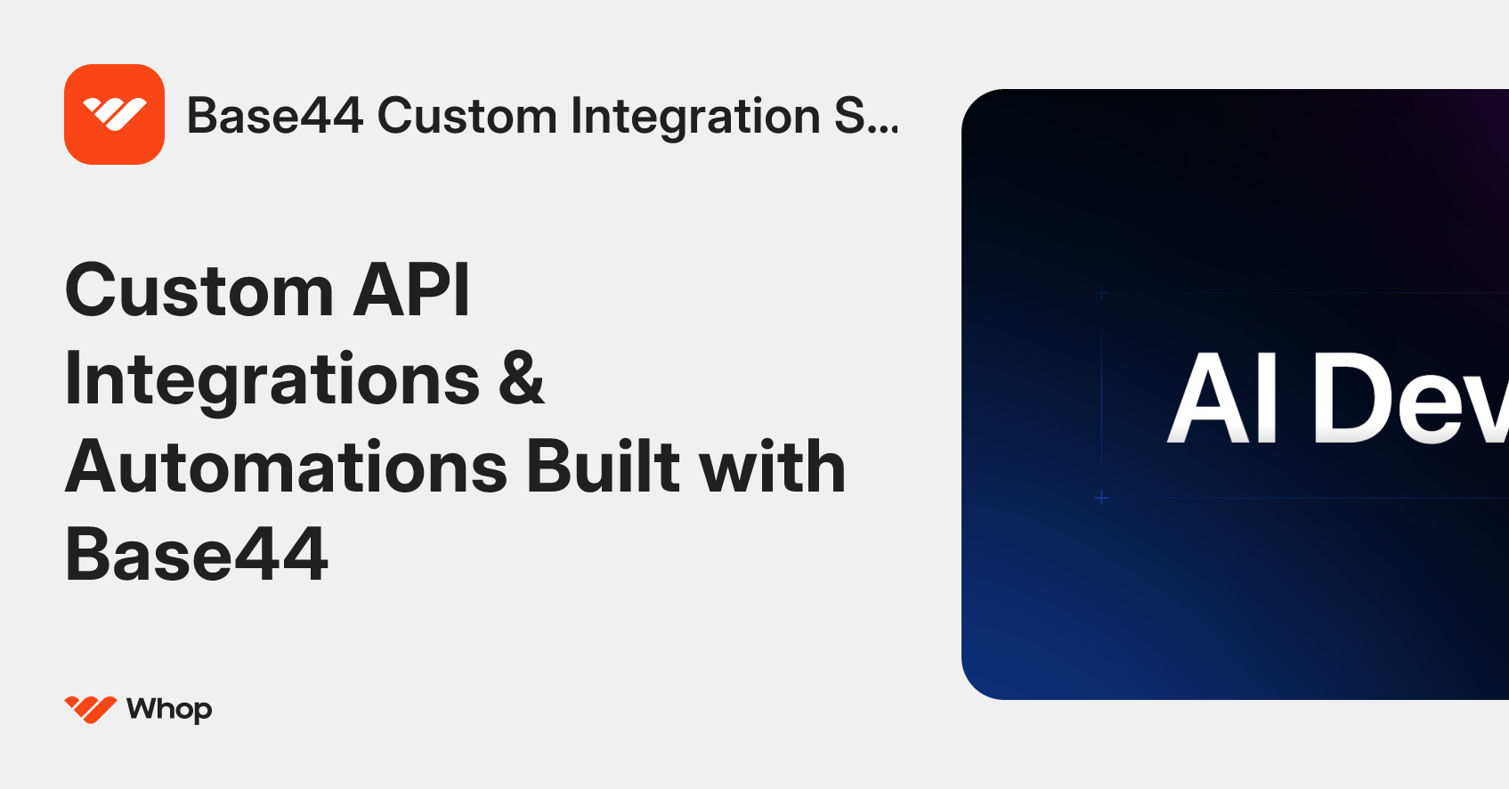 Base44 Custom Integration Serv | Whop