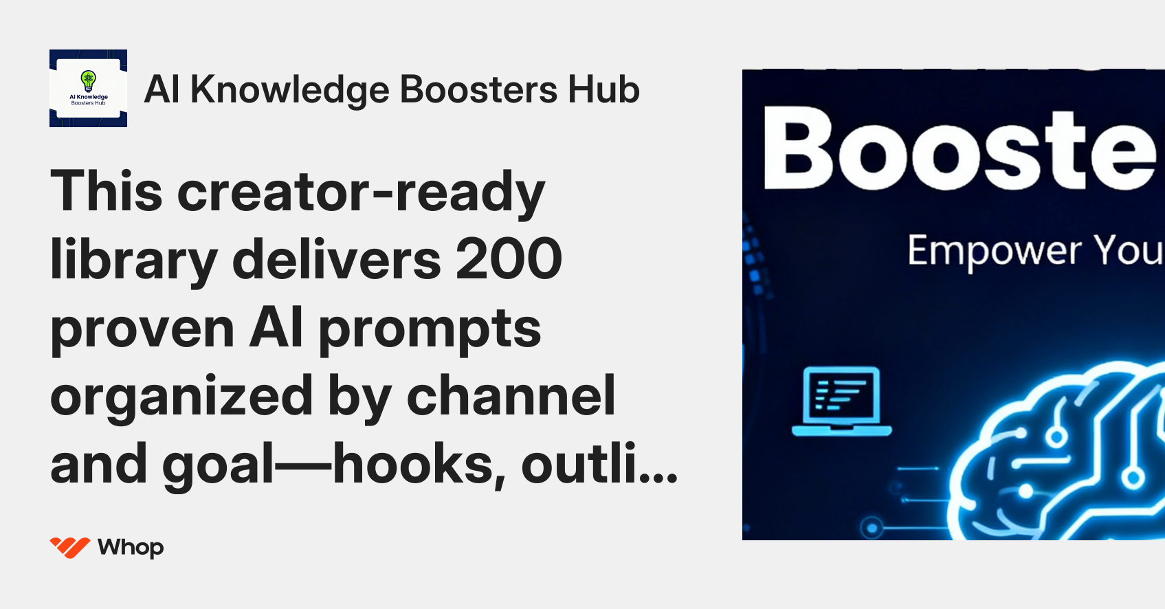 AI Knowledge Boosters Hub | Whop