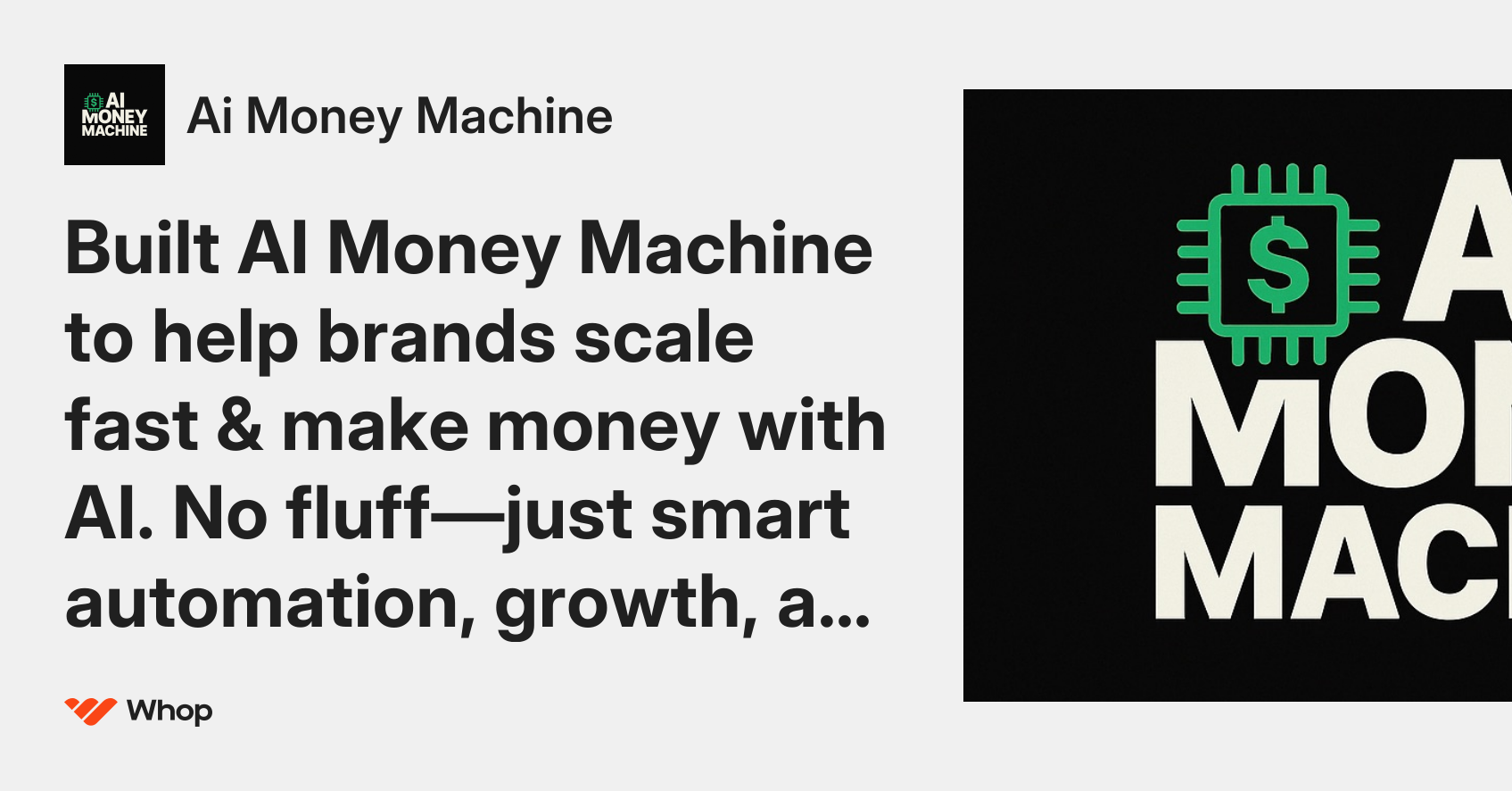 Ai Money Machine | Whop