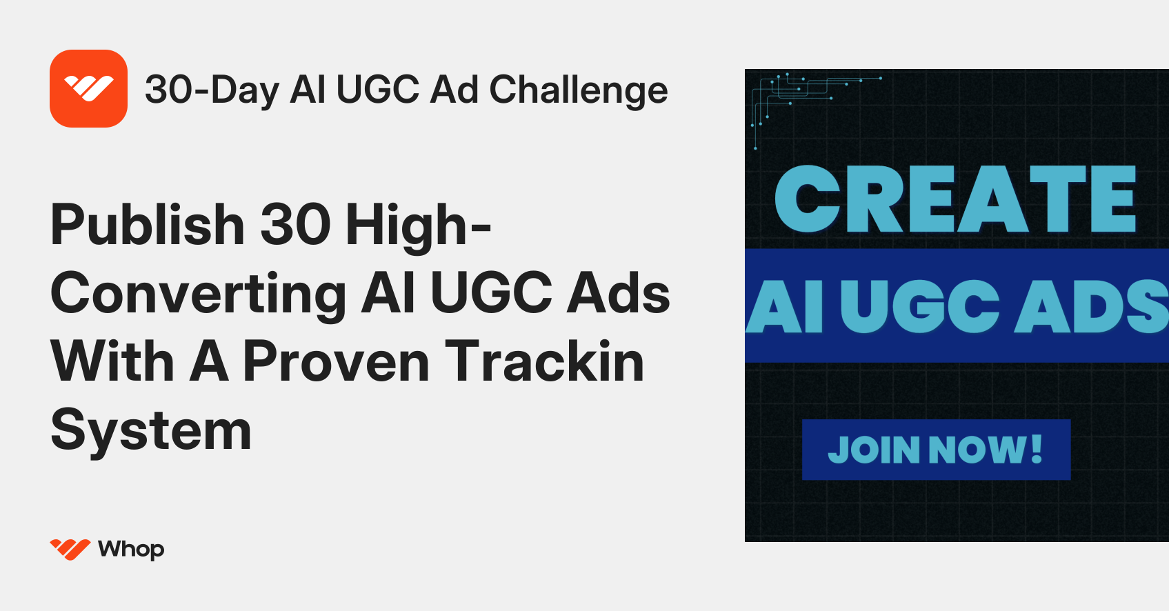 30-Day AI UGC Ad Challenge | Whop