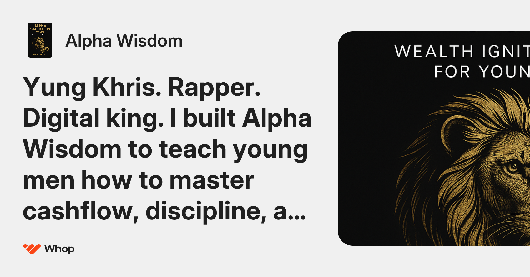 Alpha Wisdom | Whop