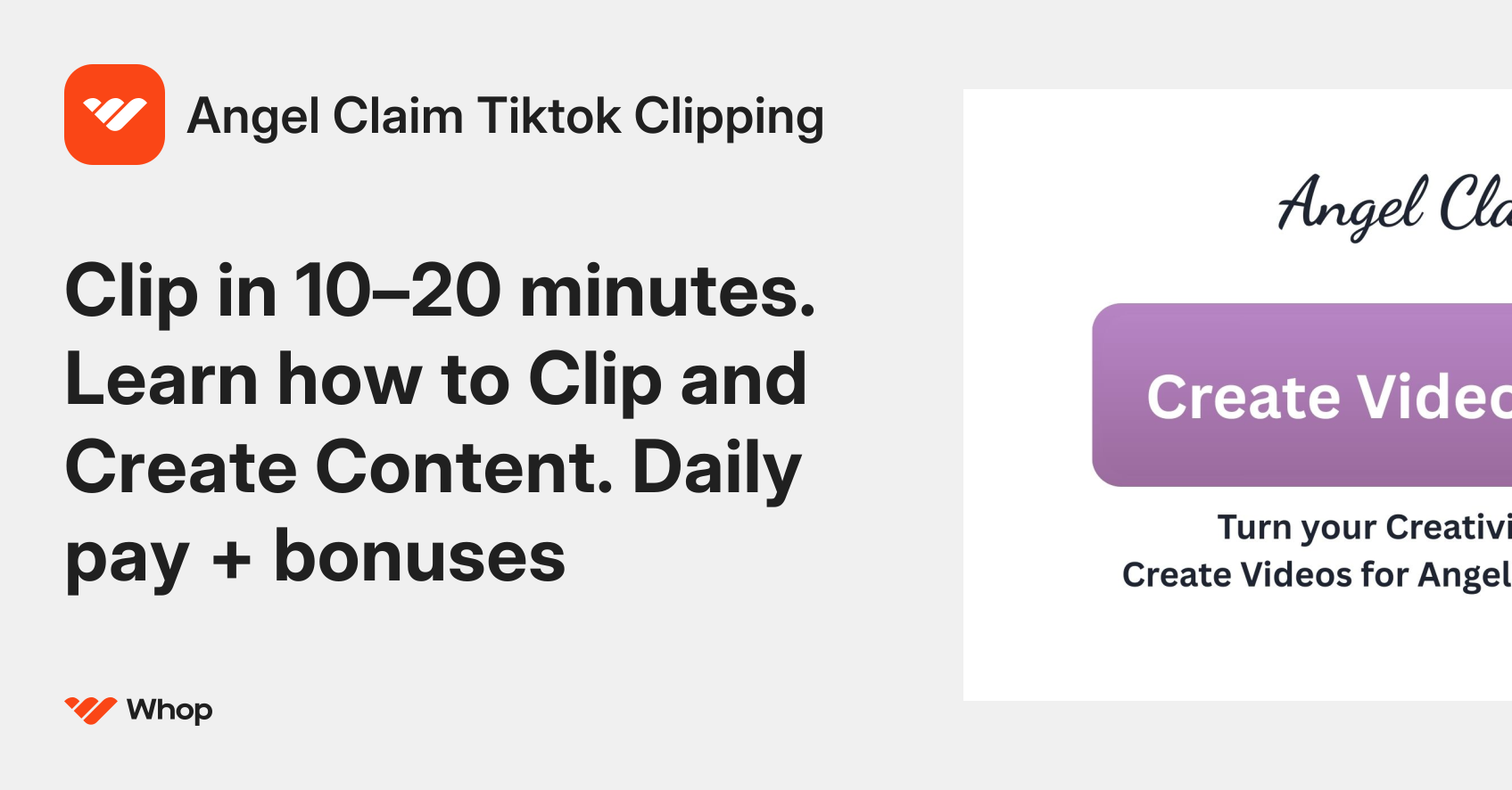 Angel Claim Tiktok Clipping | Whop
