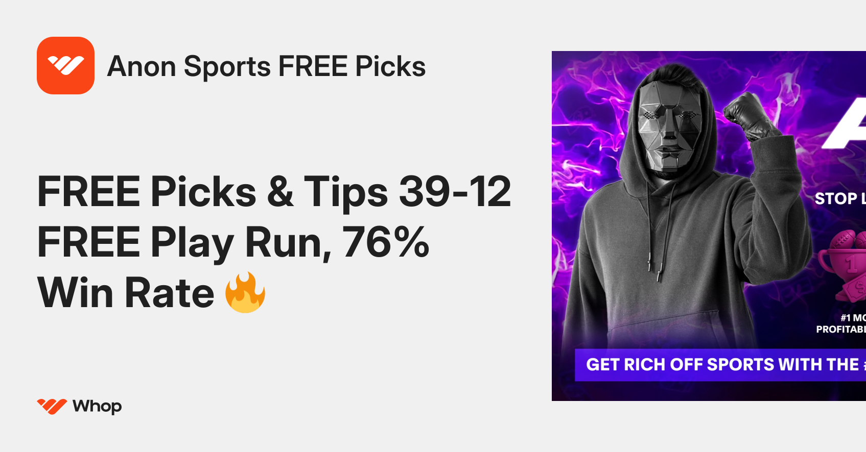 Anon Sports FREE Picks | Whop