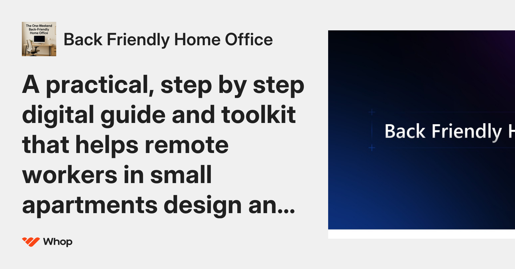 Back Friendly Home Office | Whop