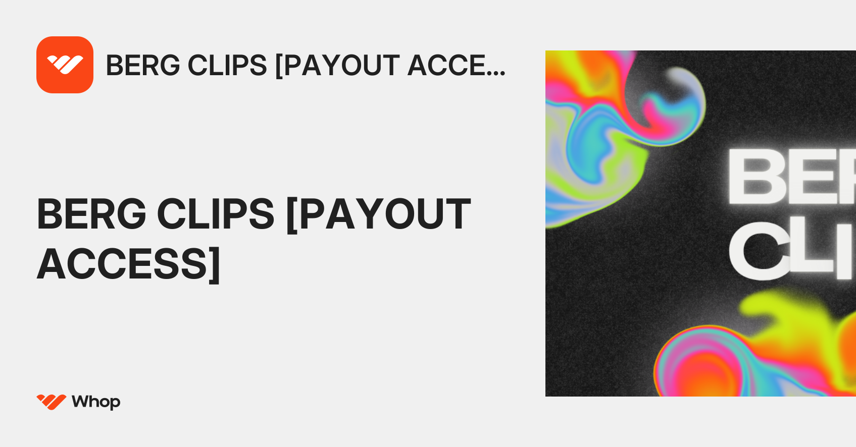 BERG CLIPS [PAYOUT ACCESS] | Whop