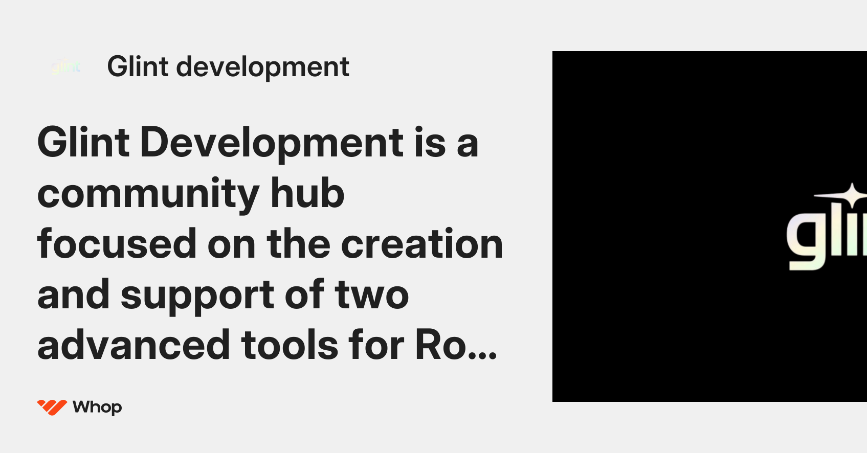 Glint development | Whop