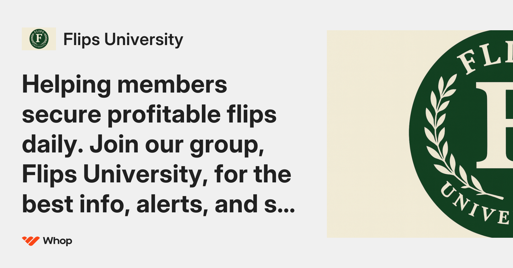 Flips University | Whop