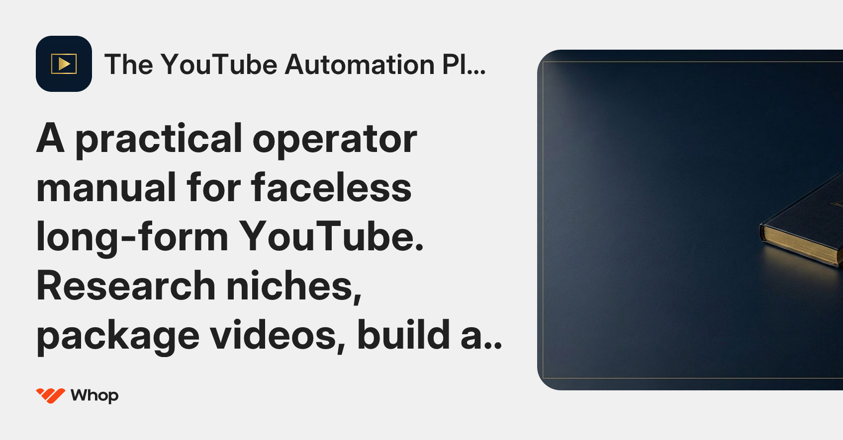 The Youtube Automation Playbook Whop