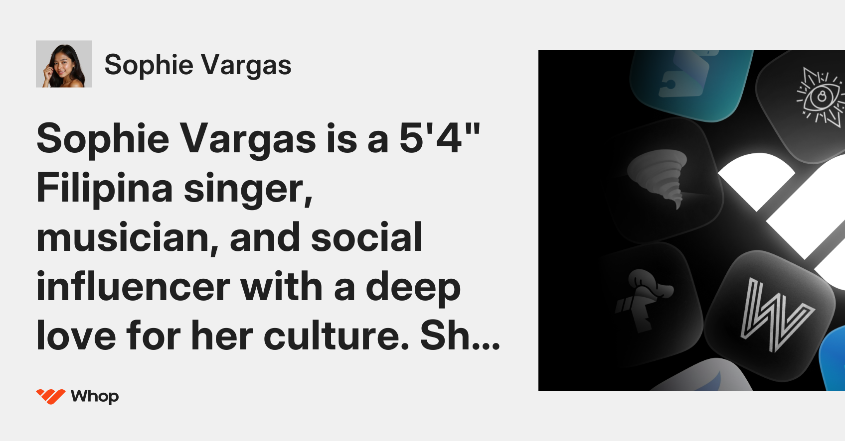 Sophie Vargas | Whop