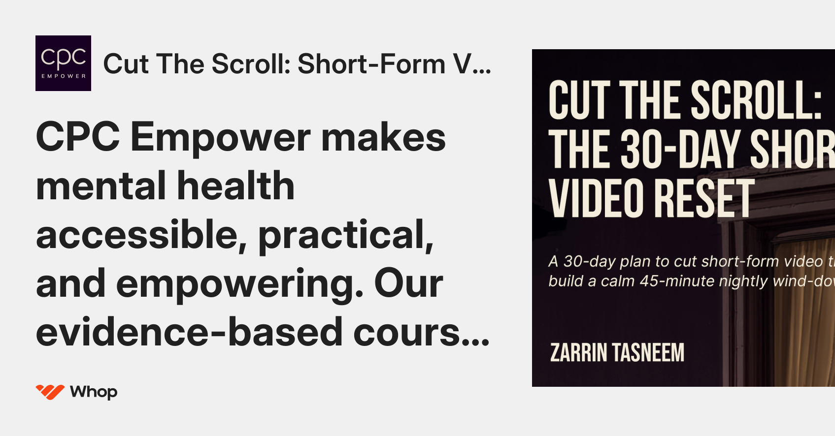 Cut The Scroll: Short-Form Video Reset | Whop