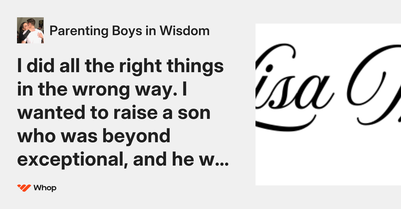 Parenting Boys in Wisdom | Whop