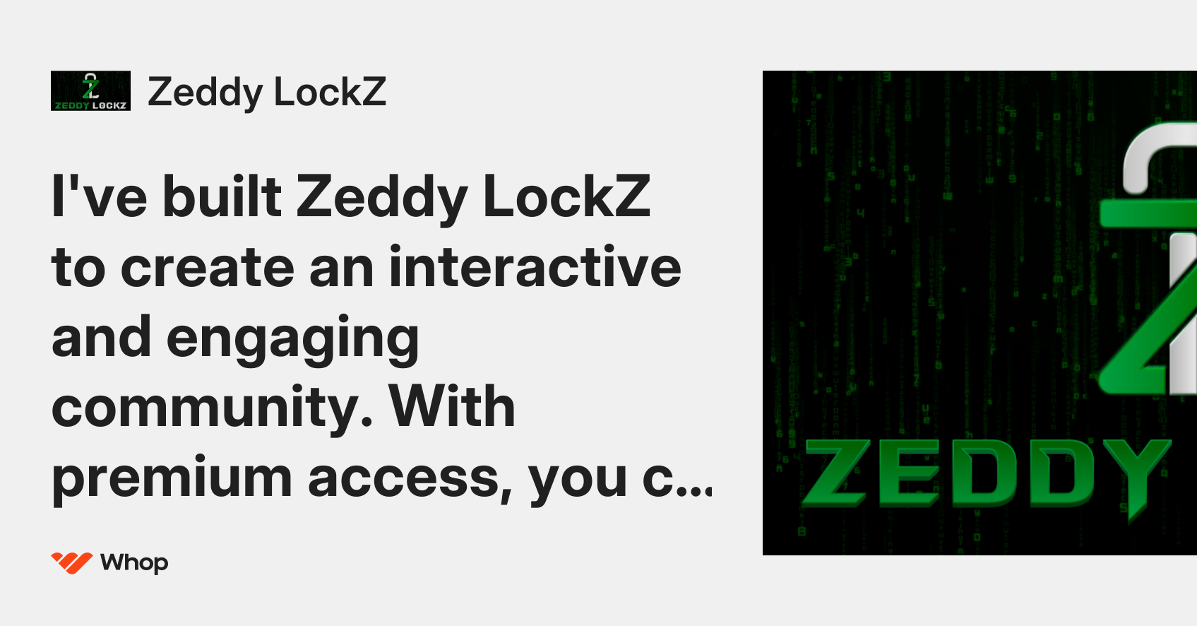 Zeddy LockZ | Whop