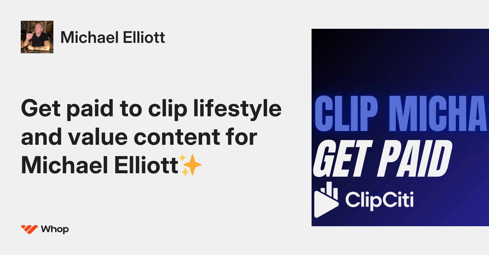 Michael Elliott | Whop