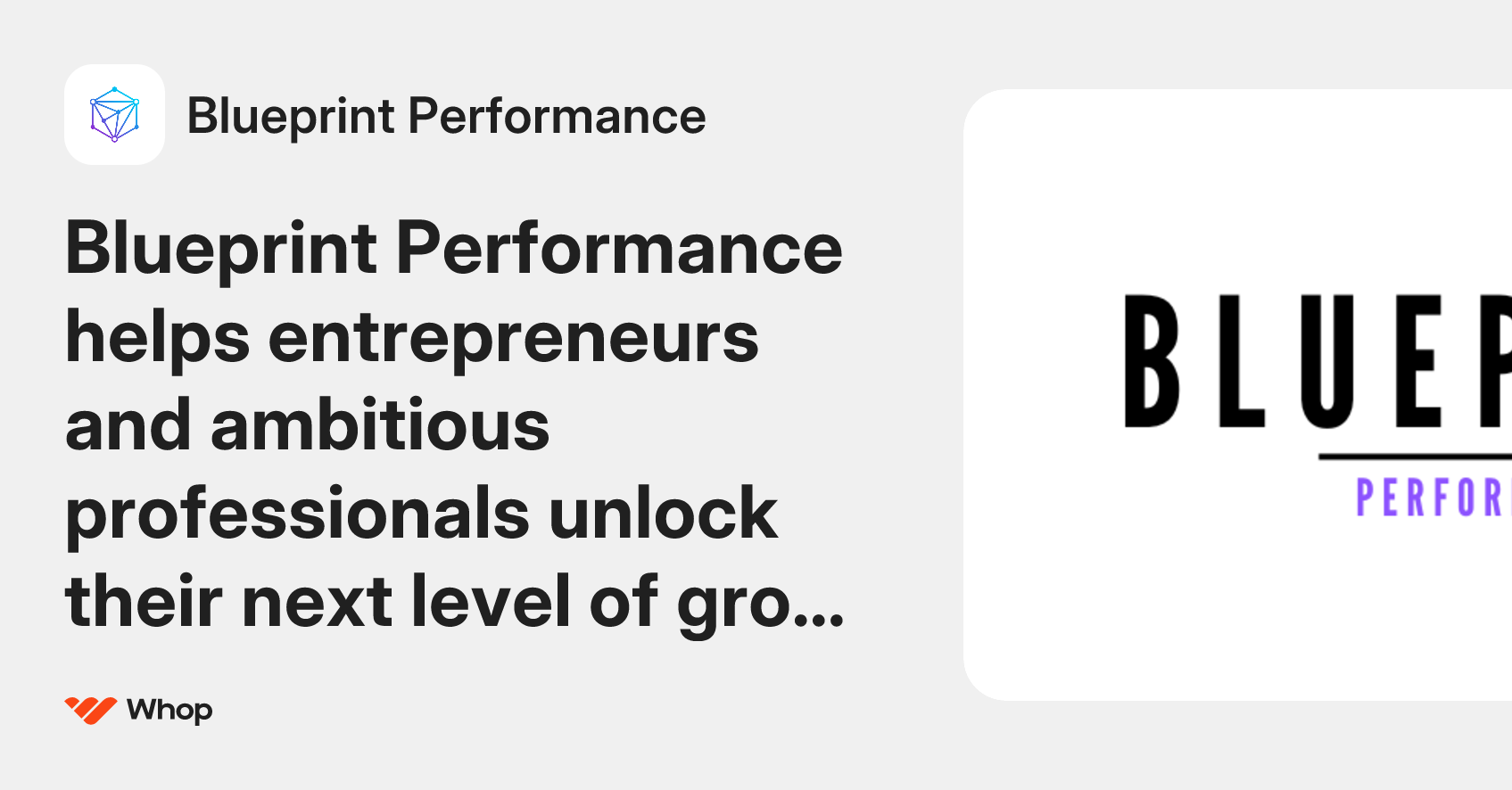 Blueprint Performance | Whop
