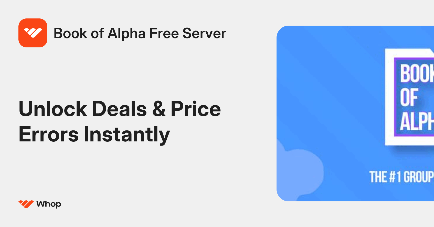 Book of Alpha Free Server | Whop