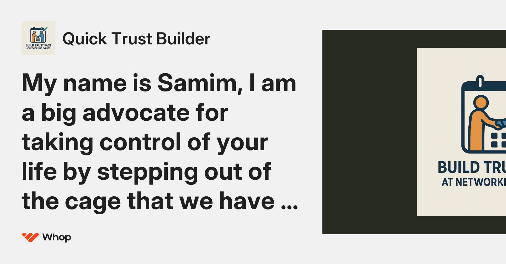 Quick Trust Builder | Whop