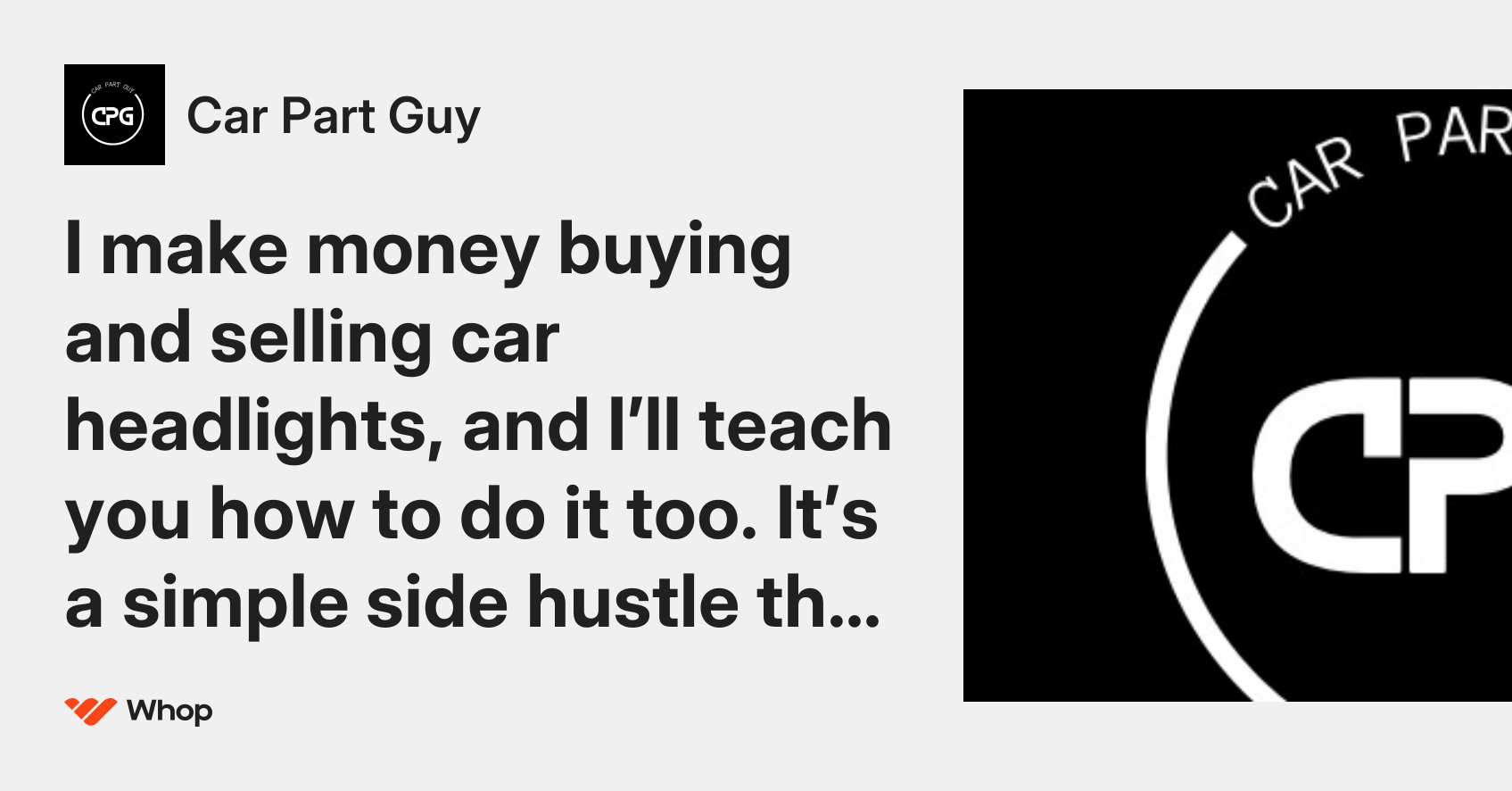 Car Part Guy | Whop
