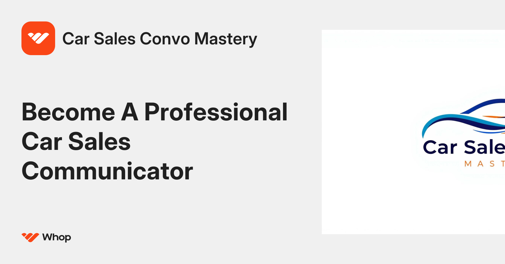Car Sales Convo Mastery | Whop