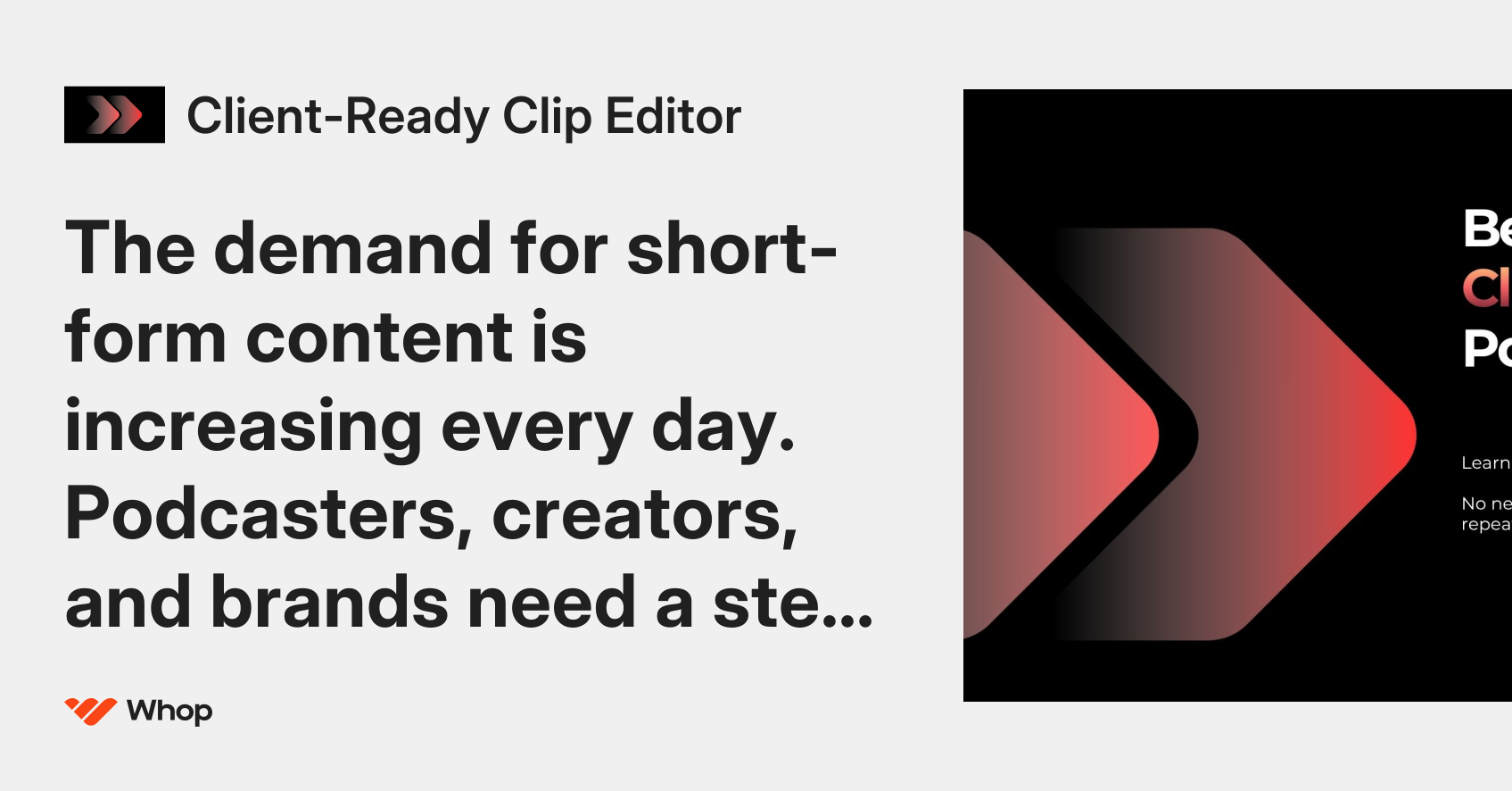 Client-Ready Clip Editor | Whop