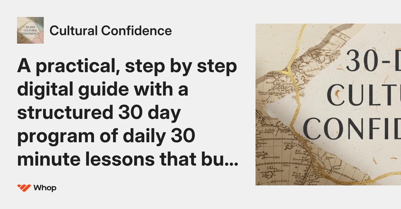 Cultural Confidence | Whop