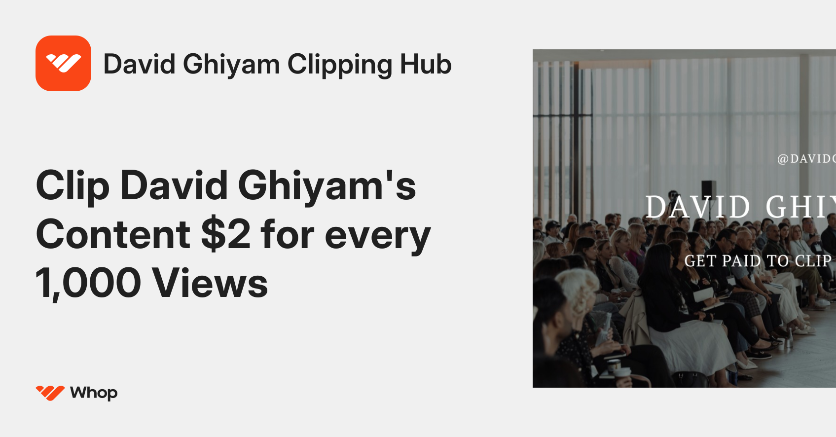 David Ghiyam Clipping Hub | Whop
