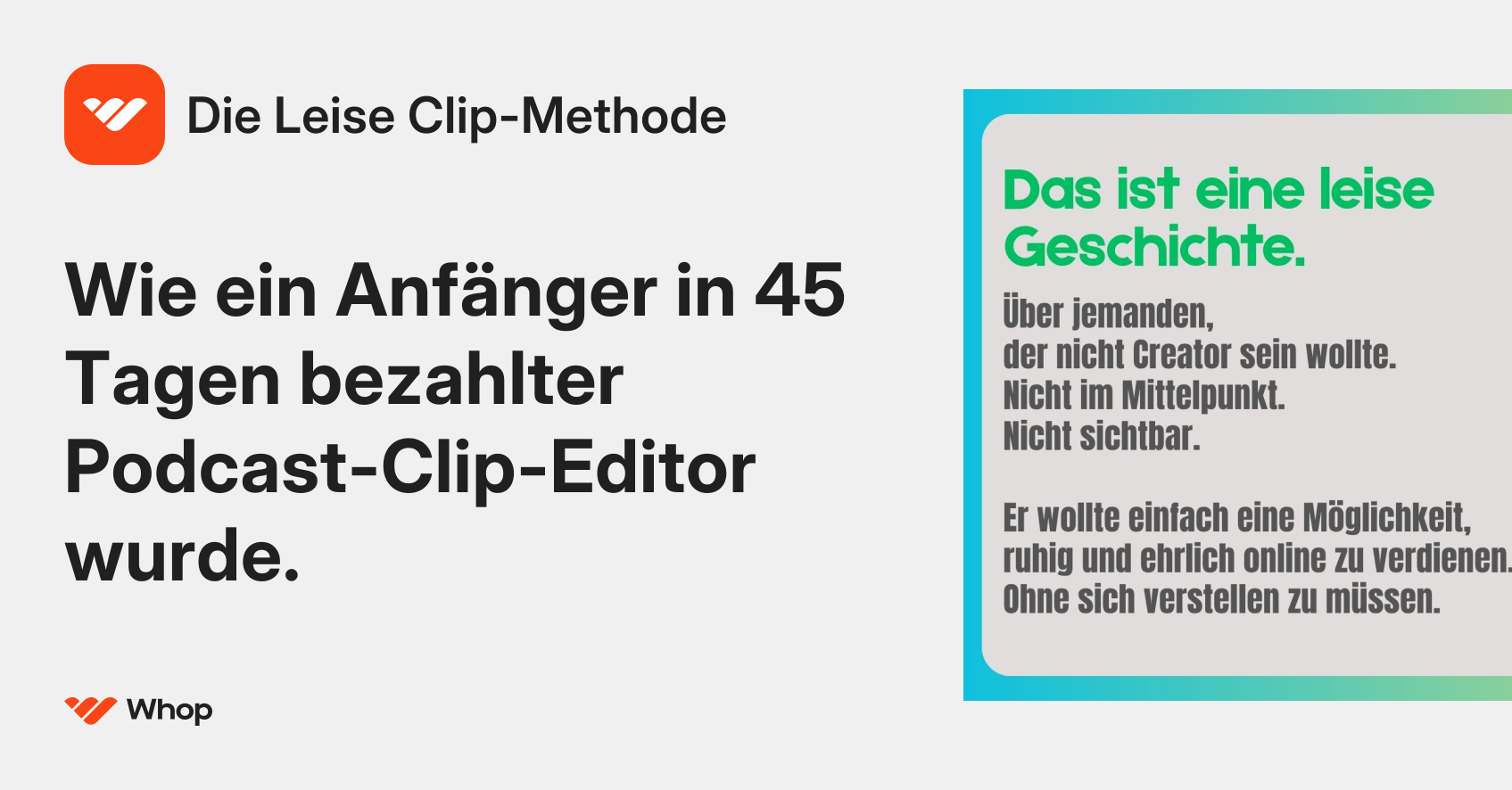 Die Leise Clip-Methode | Whop