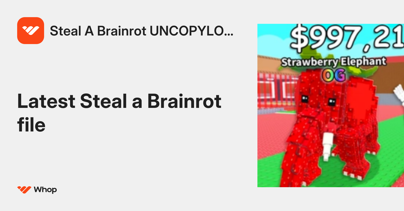 Steal A Brainrot UNCOPYLOCKED | Whop