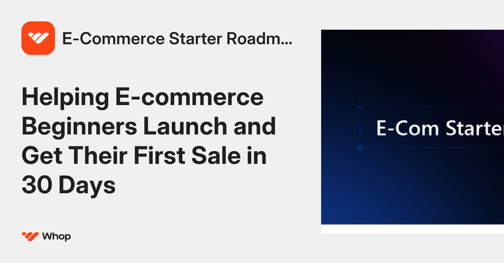 E-Commerce Starter Roadmap