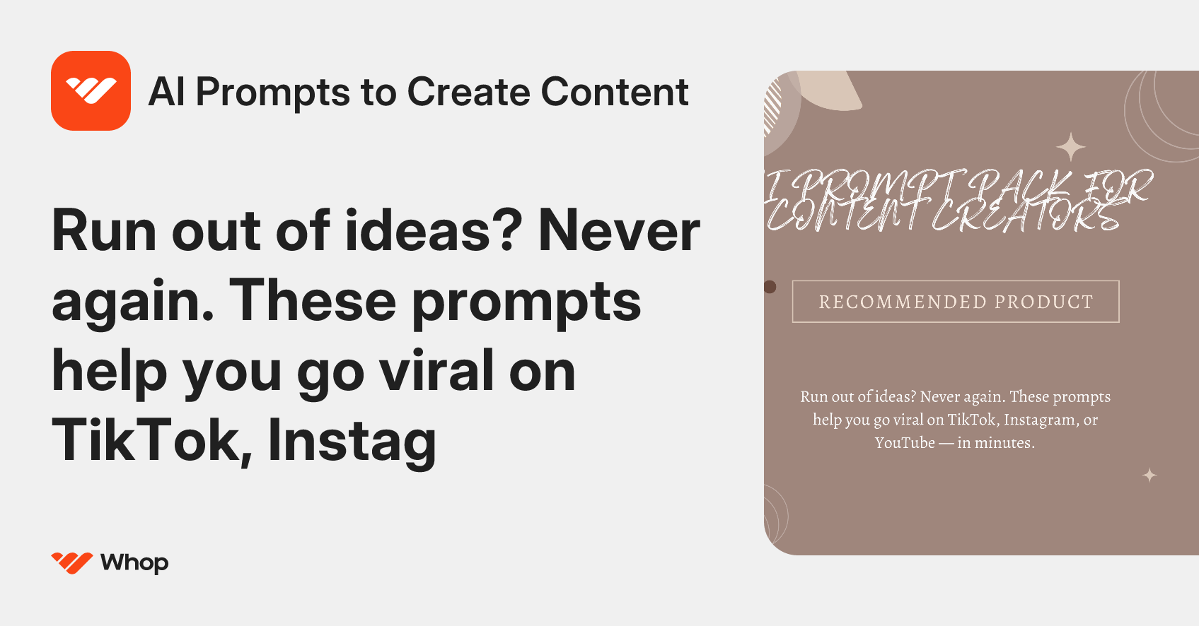 AI Prompts to Create Content | Whop