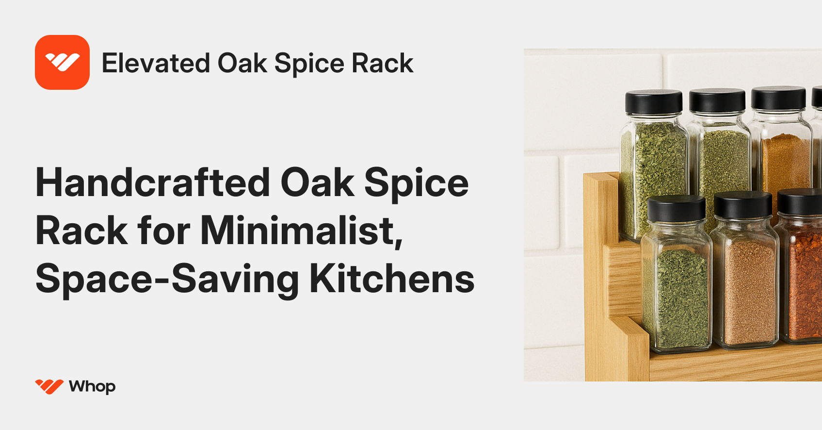 Elevated Oak Spice Rack | Whop