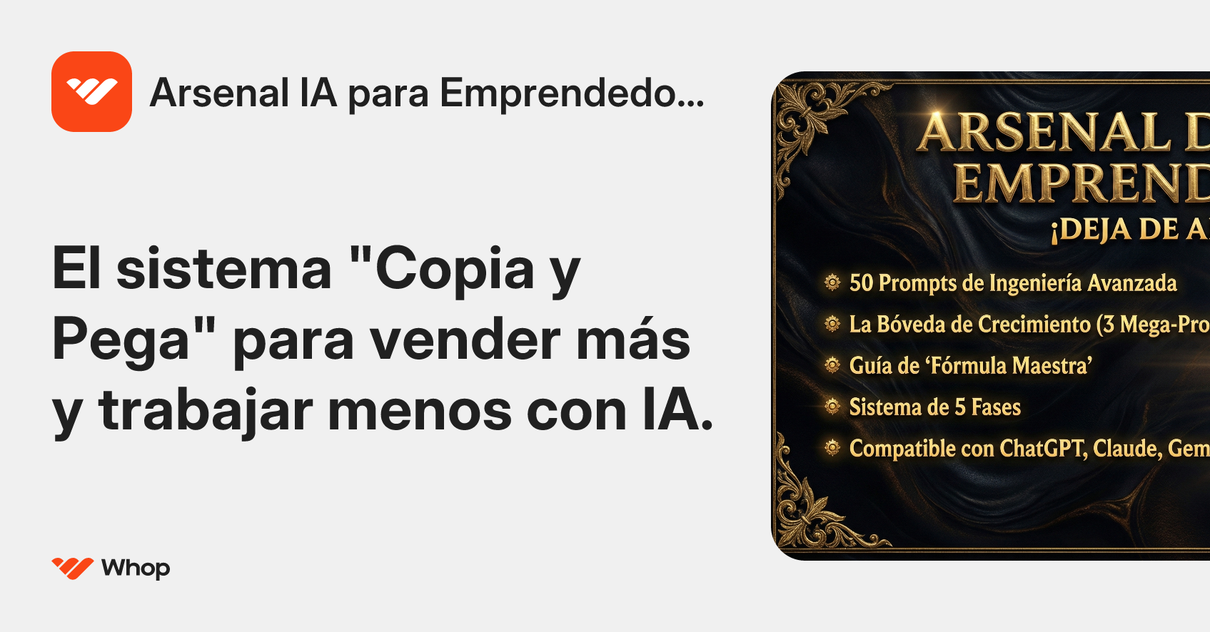 Arsenal IA para Emprendedores | Whop