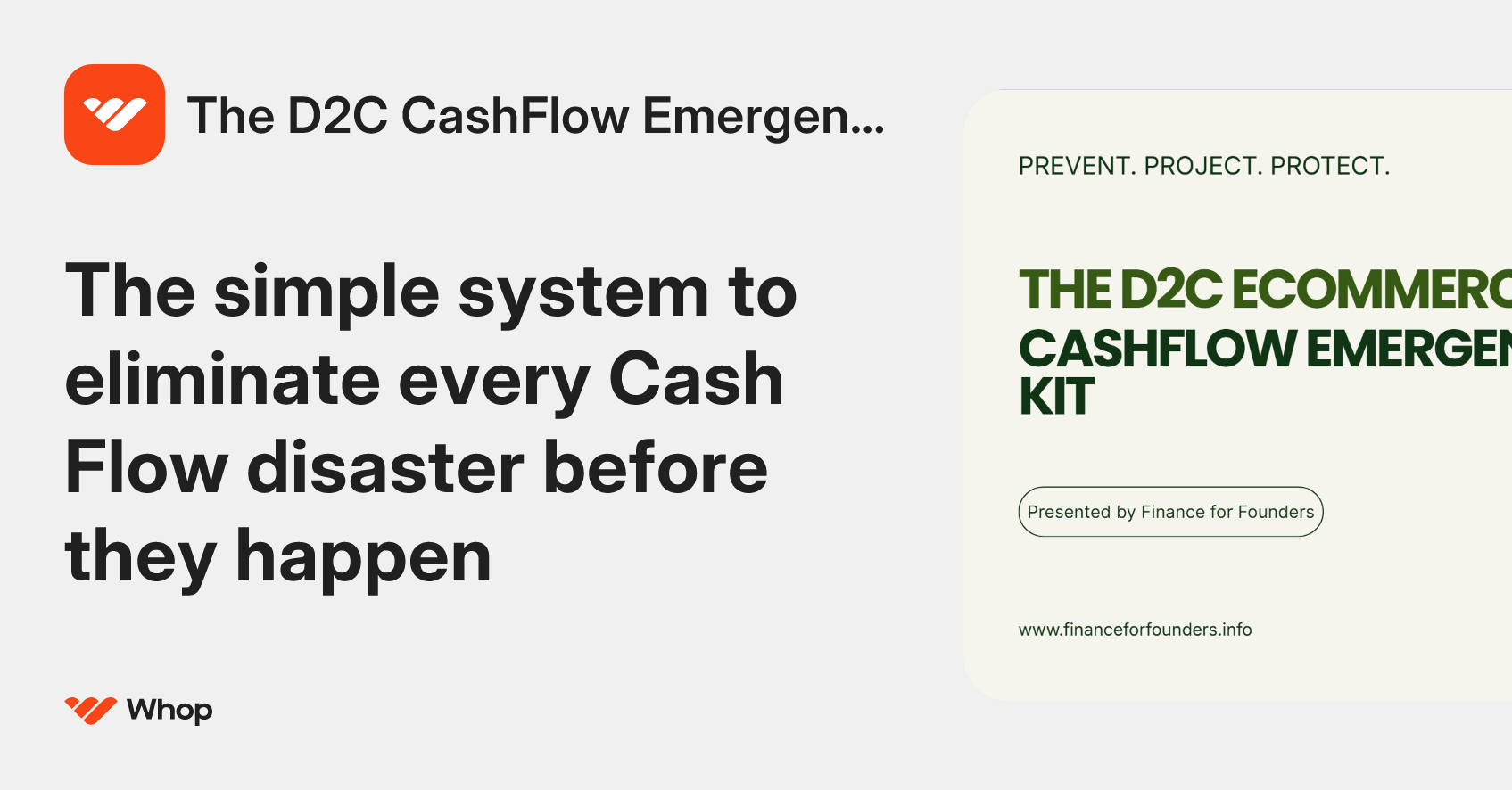 The D2C CashFlow Emergency Kit | Whop